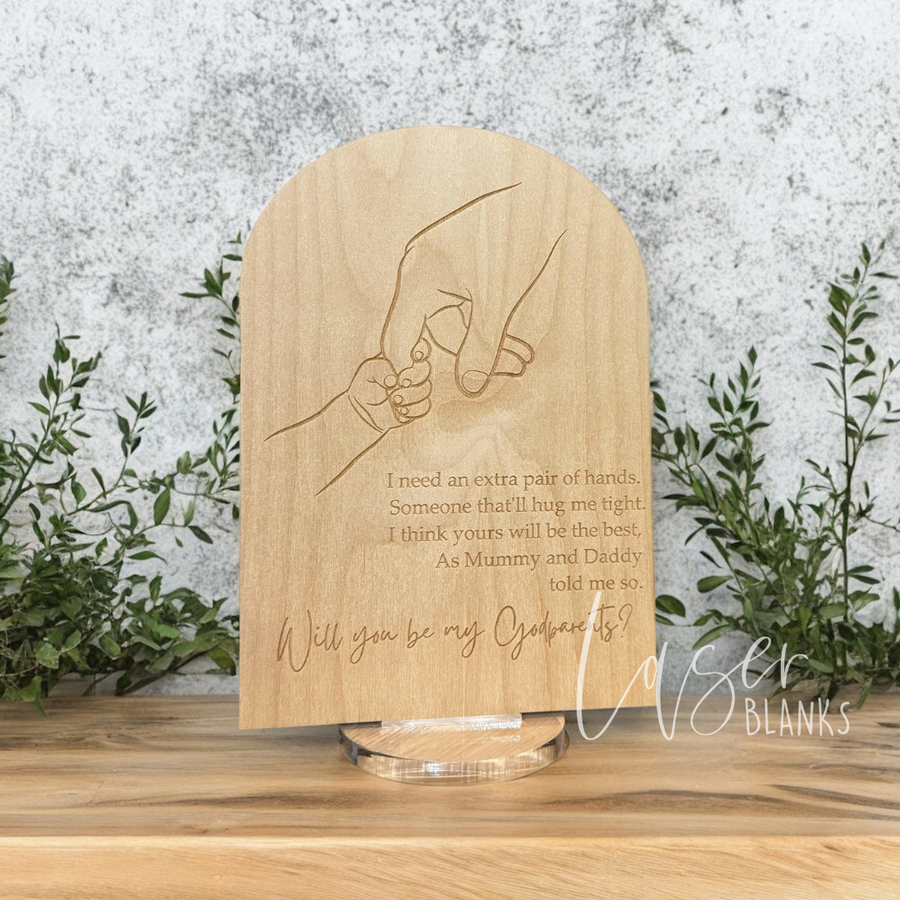 Personalised Hand Holding Plaque | Engraved Line Art Plaque | Ready Ma