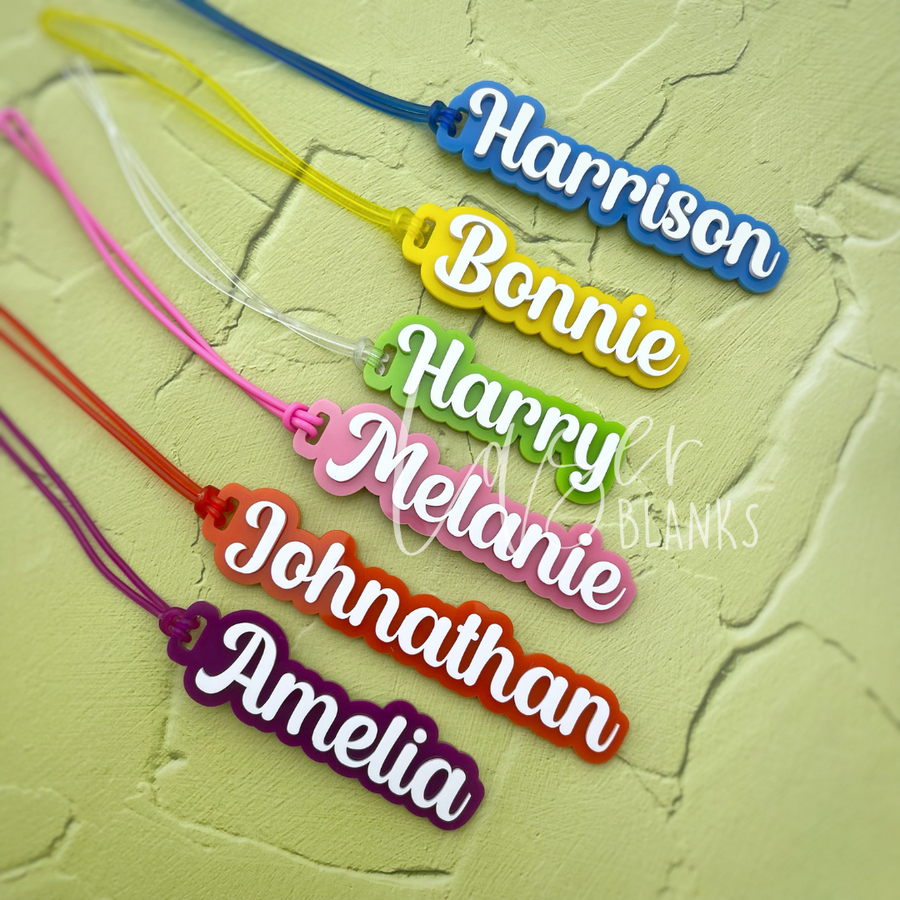Personalised Name Bag Tag | Offset Layered Acrylic | Bag Tag